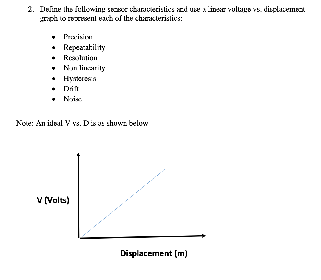 Solved 2. Define the following sensor characteristics and | Chegg.com