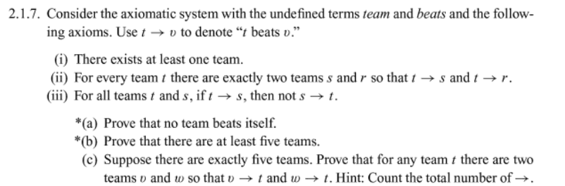 Solved Consider the axiomatic system with the undefined | Chegg.com