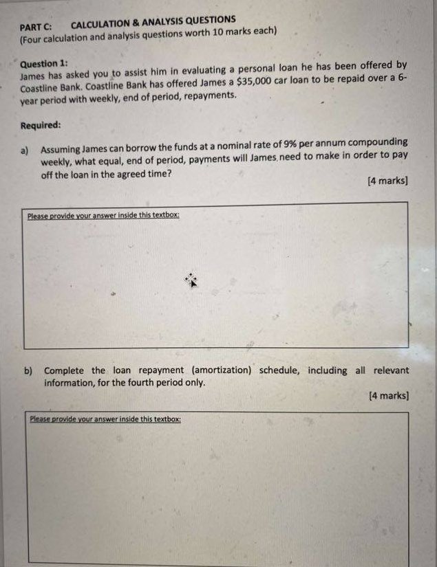 Solved PART C: CALCULATION & ANALYSIS QUESTIONS (Four | Chegg.com