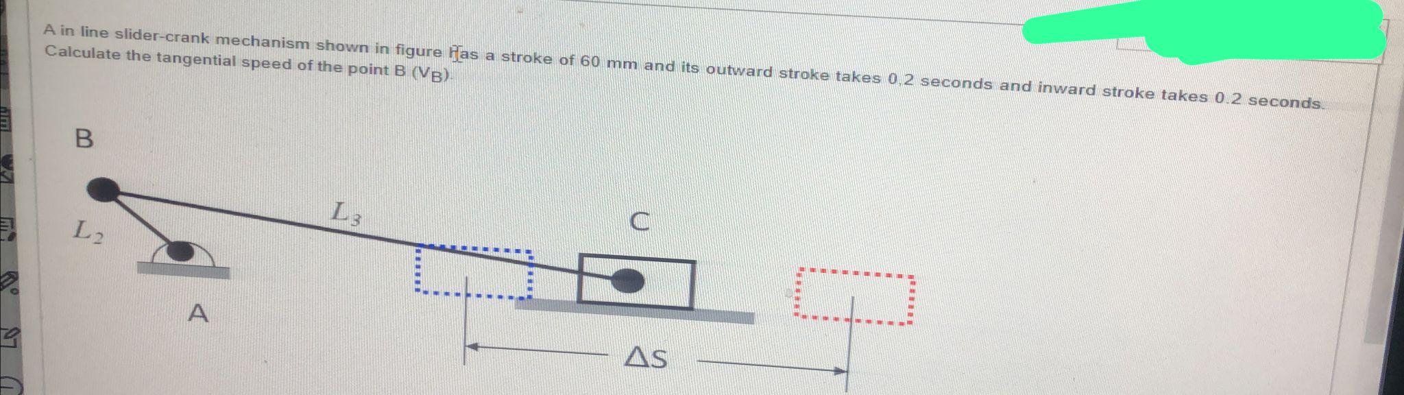 Solved A in line slider-crank mechanism shown in figure HWas | Chegg.com