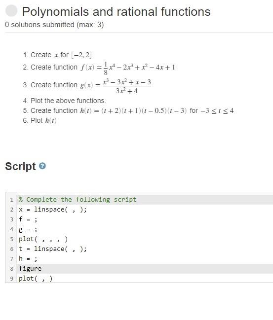 Solved Polynomials and rational functions O solutions | Chegg.com