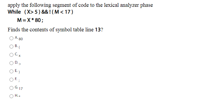 Solved apply the following segment of code to the lexical | Chegg.com