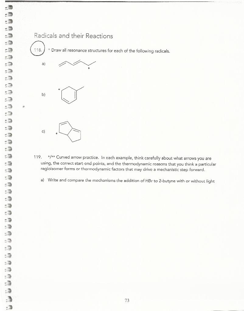 Solved Radicals and their Reactions 118. Draw all resonance | Chegg.com