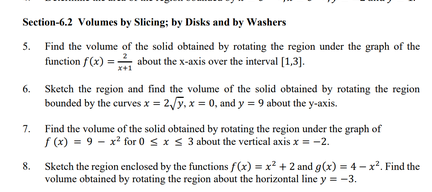 Solved S. Section-6.2 Volumes by Slicing; by Disks and by | Chegg.com