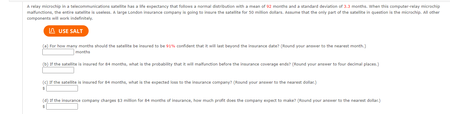 Solved A relay microchip in a telecommunications satellite | Chegg.com