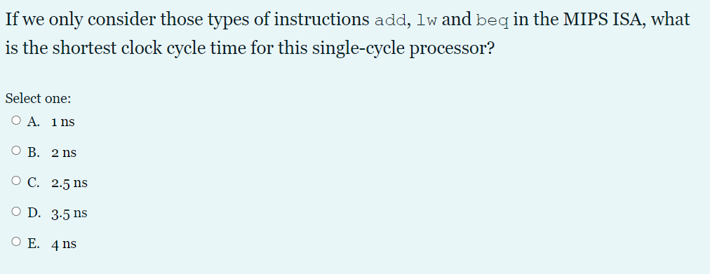 Solved Assume the following latencies for the major | Chegg.com