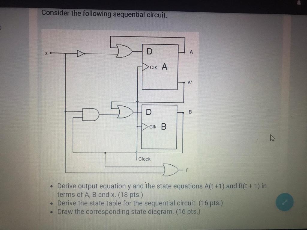 Solved Consider the following sequential circuit. D A Cik A | Chegg.com