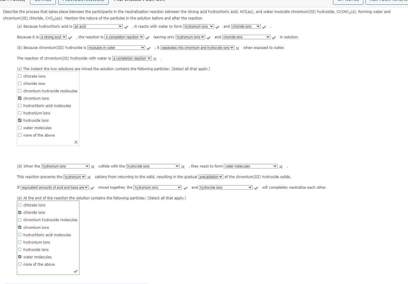 chromium(III) chloride, CrCl3(aq). Mention the nature | Chegg.com
