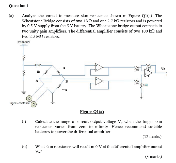 Solved Analyze the circuit to measure skin resistance shown | Chegg.com