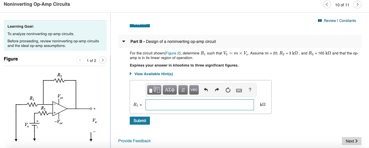 Solved Noninverting Op-Amp Circuits 10 of 11 Review I | Chegg.com