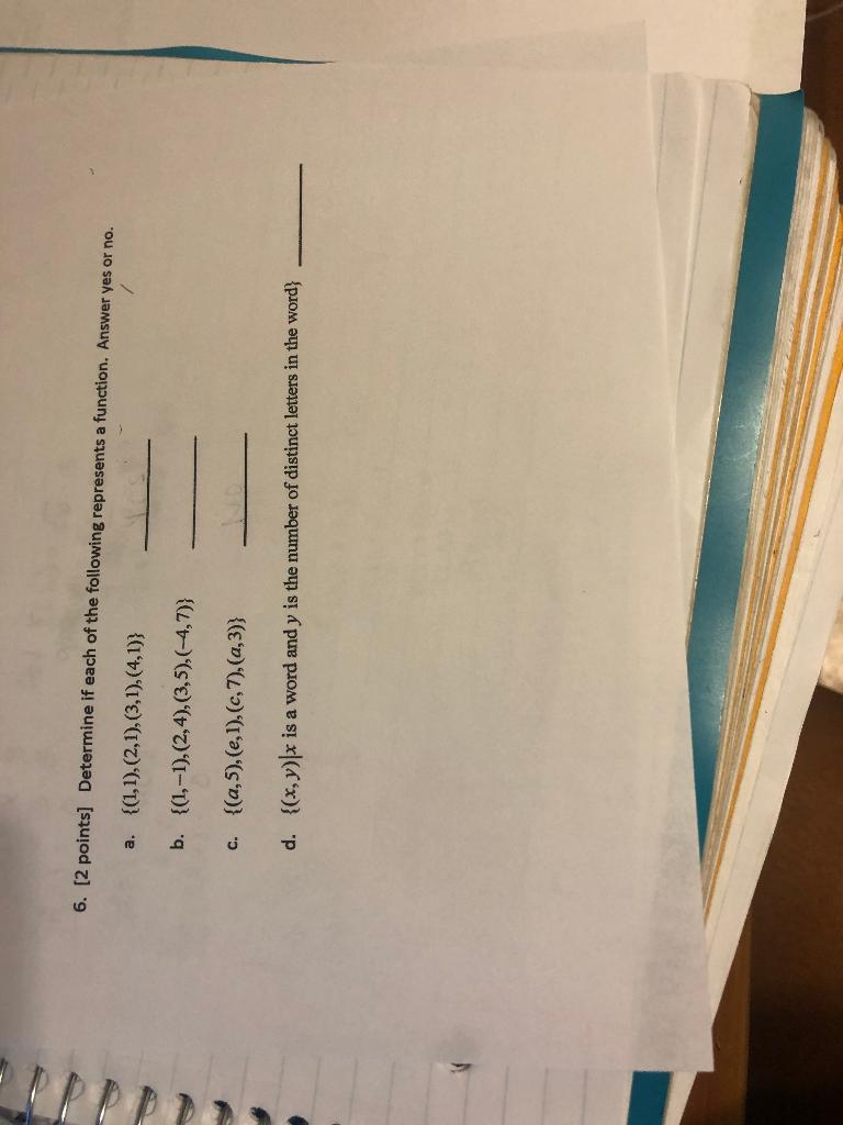 Solved 6. [2 points] Determine if each of the following | Chegg.com