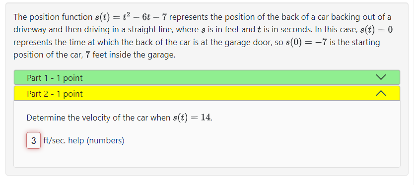Solved The Position Function S T T2 6t 7 ﻿represents The
