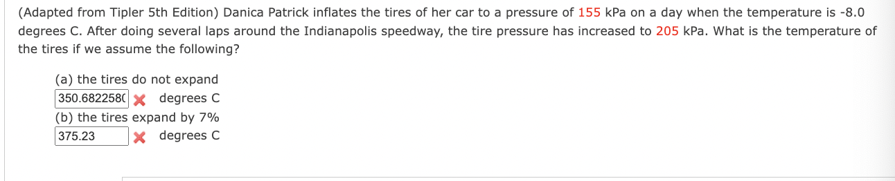 Solved (Adapted from Tipler 5th Edition) ﻿Danica Patrick | Chegg.com