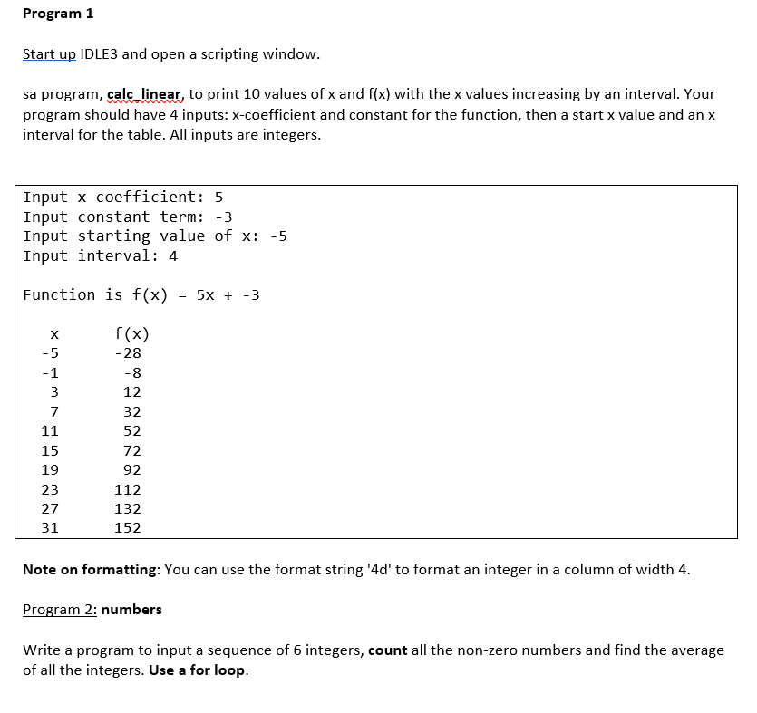 Solved Program 1 Start Up Idle3 And Open A Scripting Window 