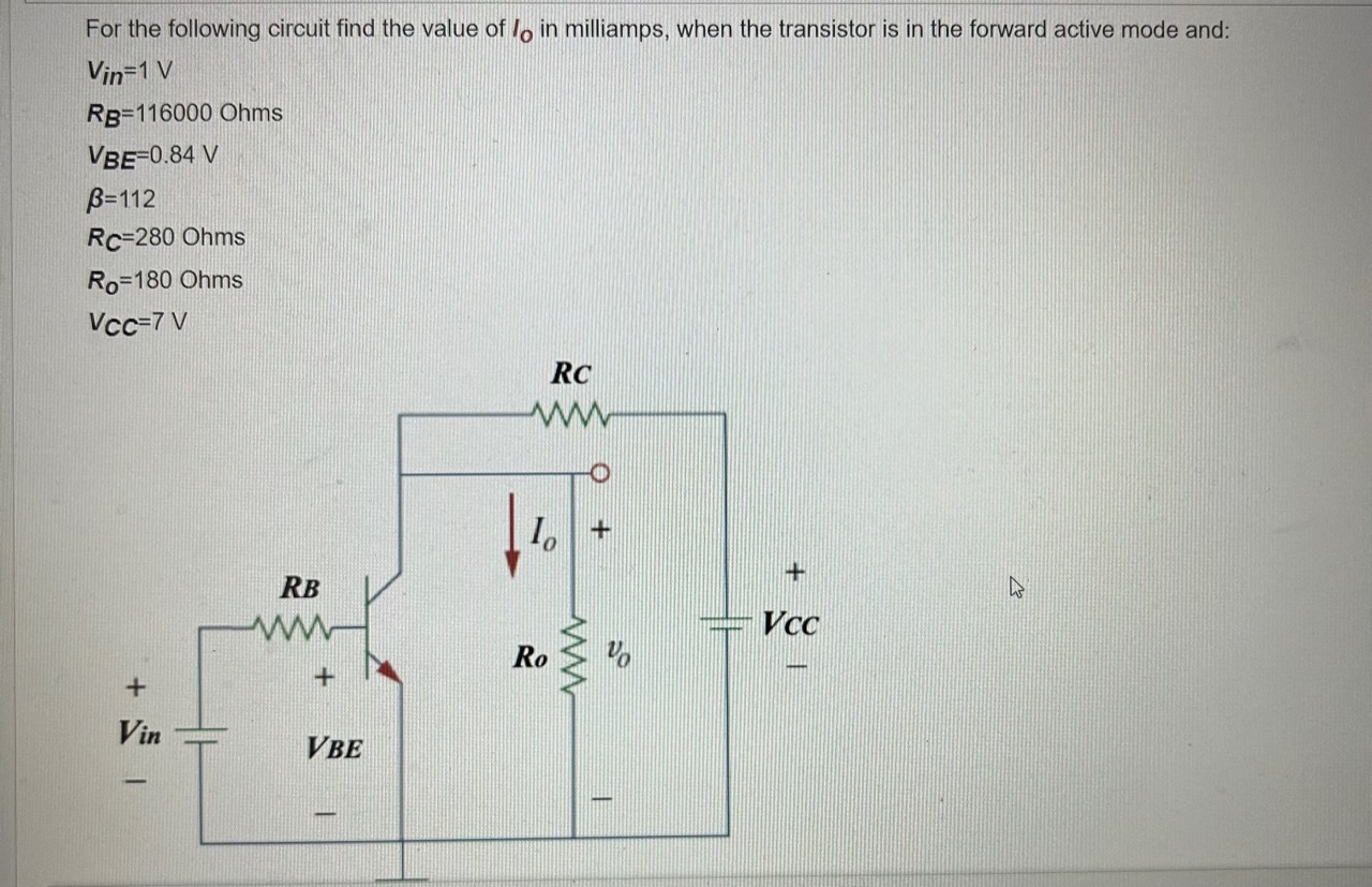 Solved For the following circuit find the value of I0 in | Chegg.com
