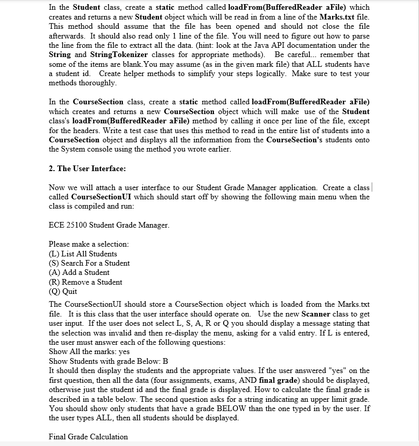 Solved ECE25100 Object-Oriented Programming Project NOTE: 1. | Chegg.com