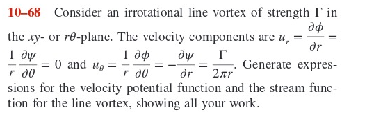 10-68 ﻿Consider an irrotational line vortex of | Chegg.com