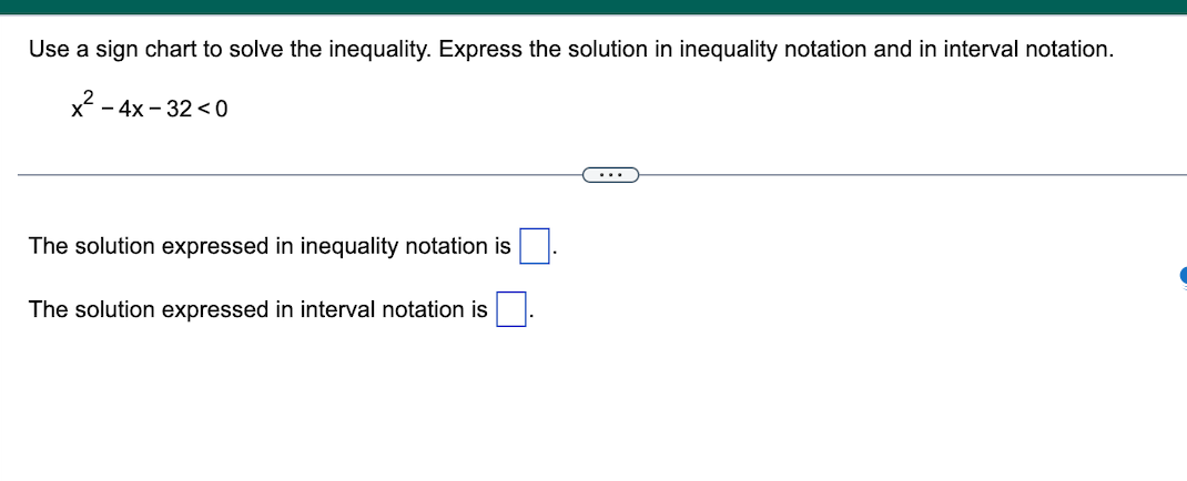 Solved Use a sign chart to solve the inequality. Express the | Chegg.com