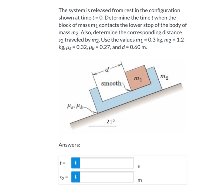 Solved The system is released from rest in the configuration | Chegg.com