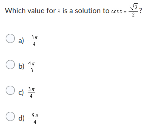 Which value for x is ﻿a solution | Chegg.com