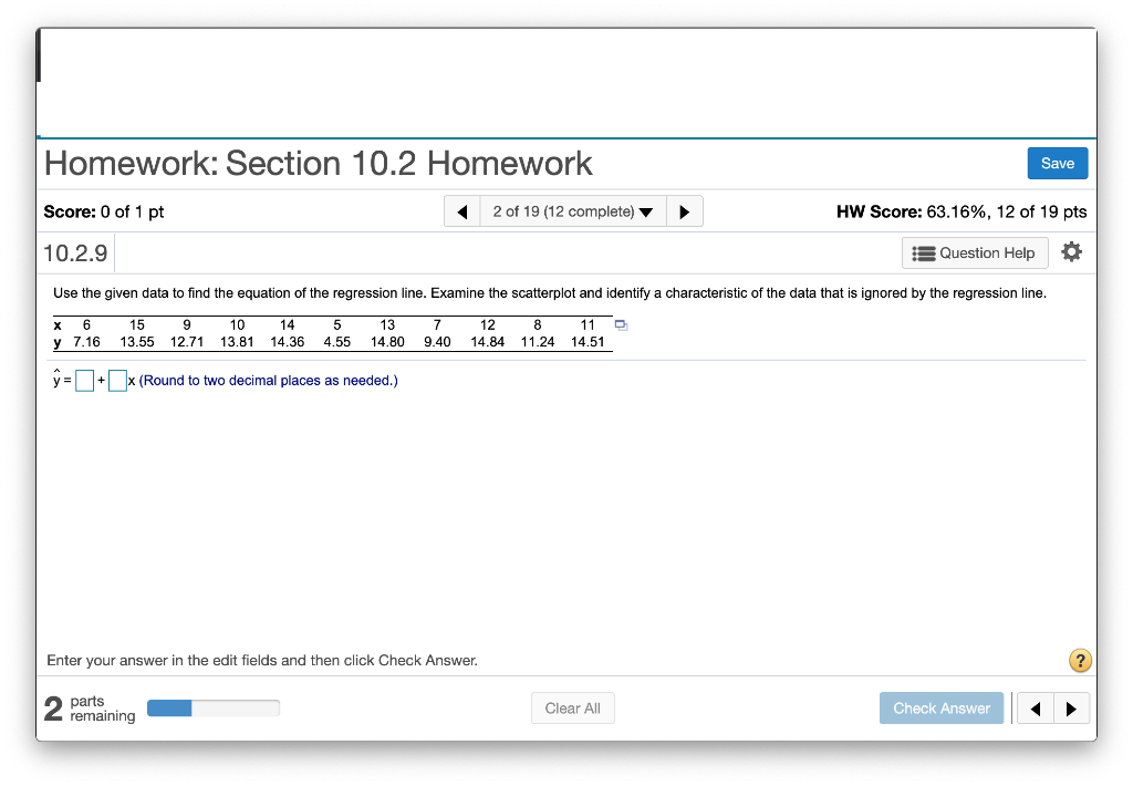 Solved Homework Section 9 3 Homework Save Score 0 38 Of 1