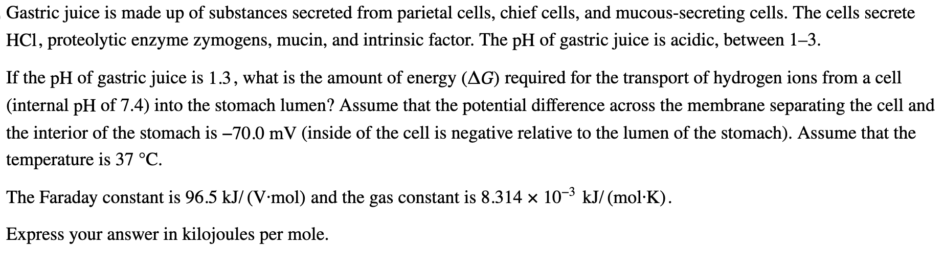 Solved Gastric juice is made up of substances secreted from | Chegg.com