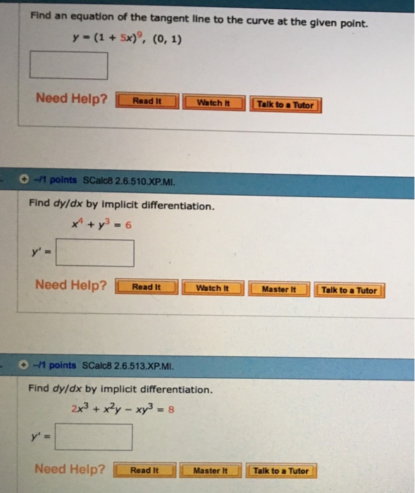 Solved Find An Equation Of The Tangent Line To The Curve At