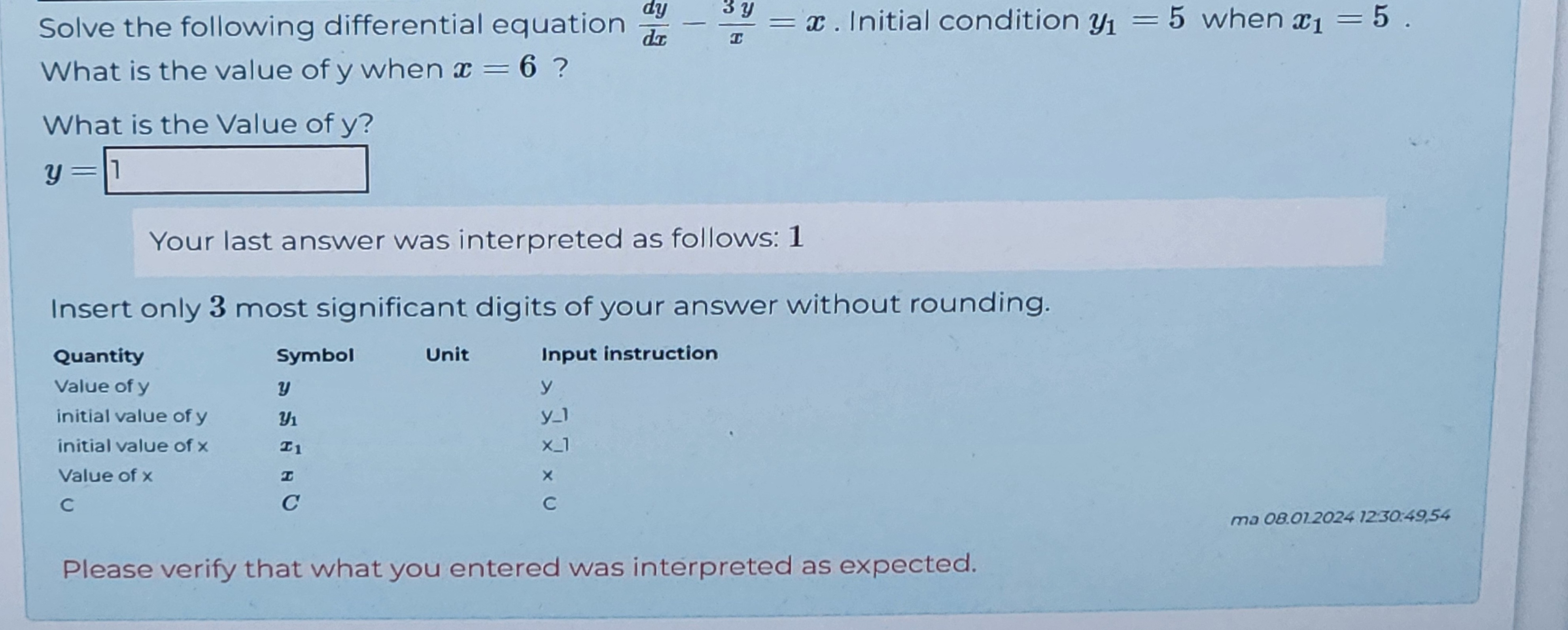 Solved Solve the following differential equation dydx-3yx=x. | Chegg.com