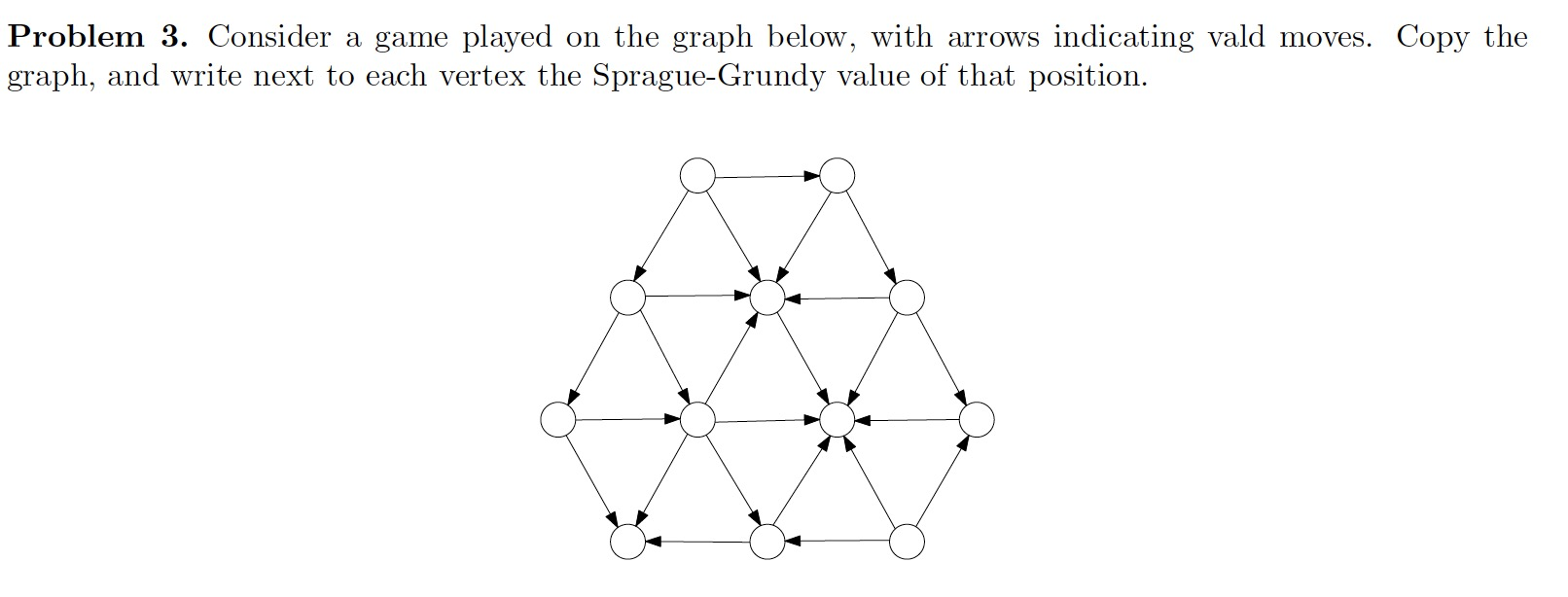 Solved Problem 3. Consider a game played on the graph below, | Chegg.com