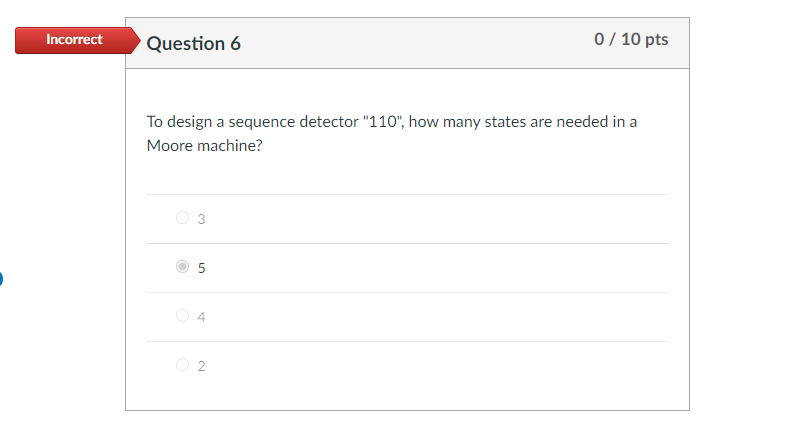 Solved To Design A Sequence Detector 110 How Many States