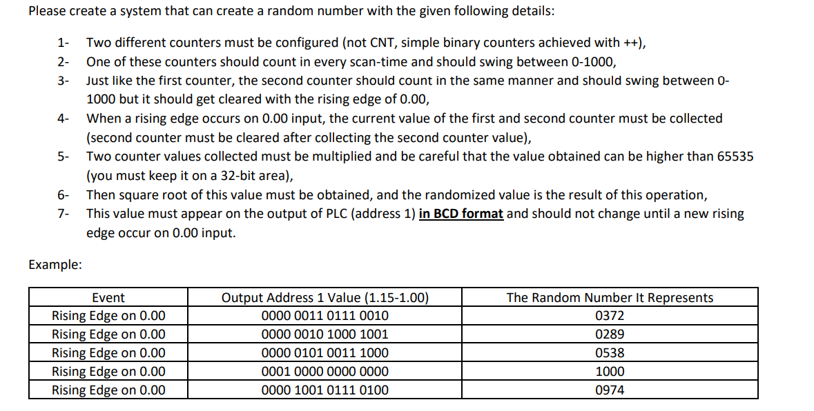 Solved Please create a system that can create a random | Chegg.com