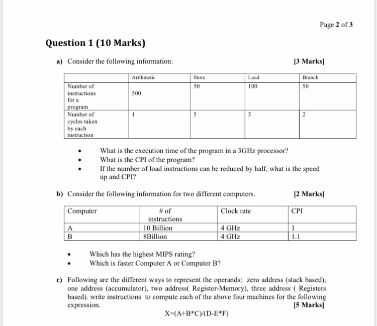 Solved Page 2 of 3 Question 1 (10 Marks) a) Consider the | Chegg.com