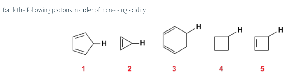 Solved Rank the following protons in order of increasing | Chegg.com