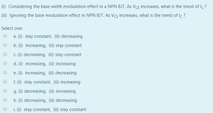 Solved (): Considering the base width modulation effect in a | Chegg.com