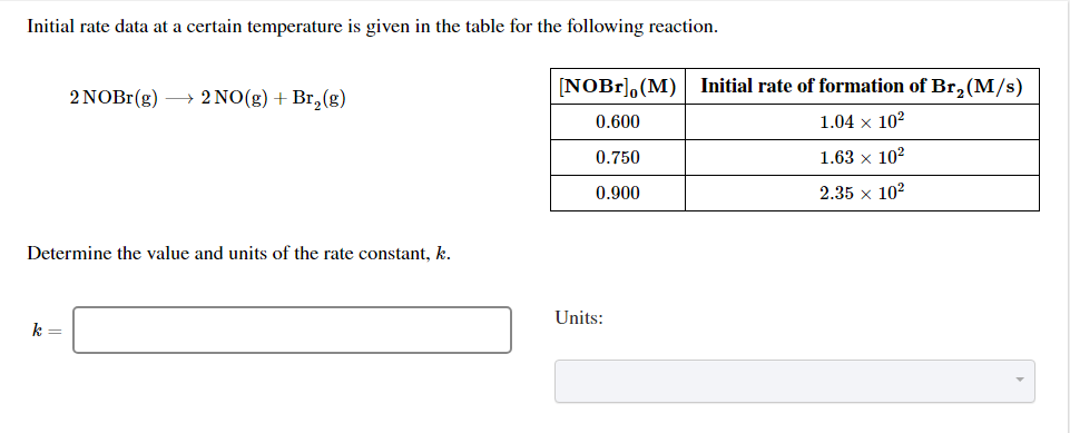 Solved Initial rate data at a certain temperature is given | Chegg.com