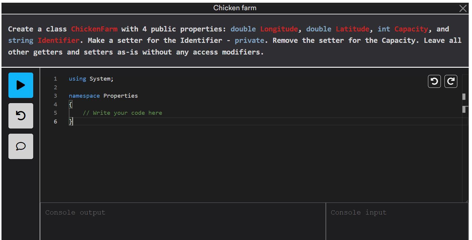 Solved Chicken farm Use c#, ****** USE C# Use the same | Chegg.com