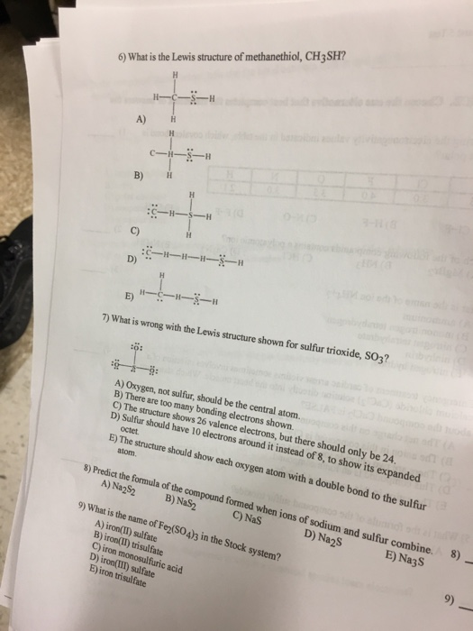 Solved: 6) What Is The Lewis Structure Of Methanethiol, CH... | Chegg.com