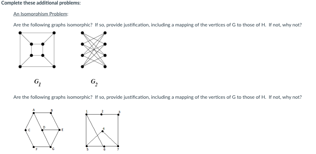 Solved Complete these additional problems: An Isomorphism | Chegg.com