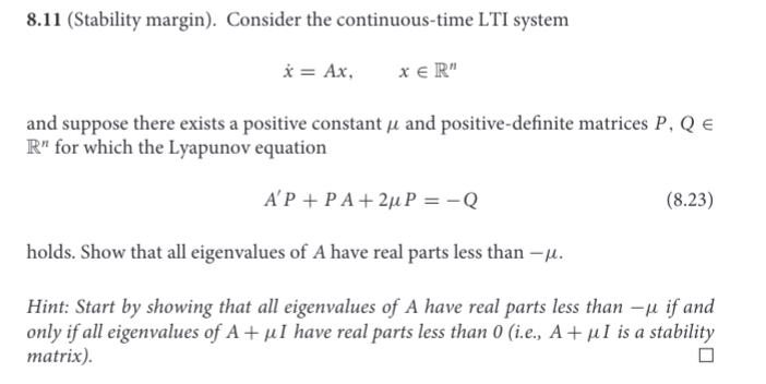Solved 8.11 (Stability margin). Consider the continuous-time | Chegg.com