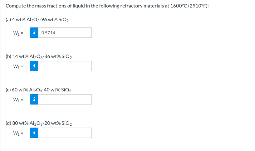 Solved Compute the mass fractions of liquid in the following | Chegg.com
