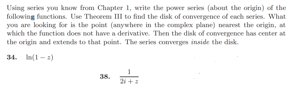 Solved Using Series You Know From Chapter 1 Write The Chegg