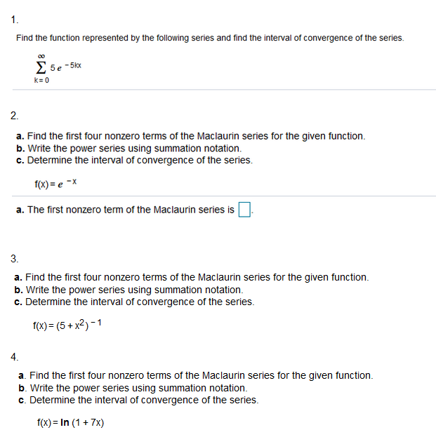 Solved 1. Find the function represented by the following | Chegg.com