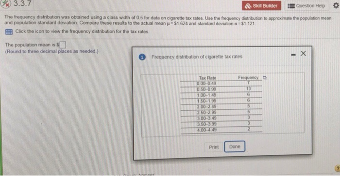 Solved 3.3.7 Question Help Skill Builder The frequency | Chegg.com