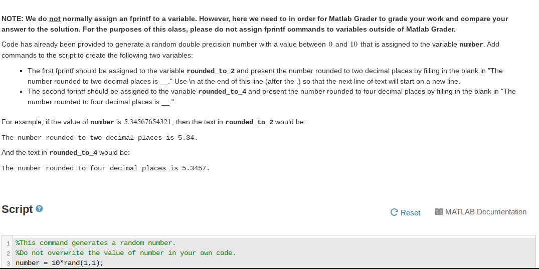 Solved NOTE: We do not normally assign an fprintf to a | Chegg.com