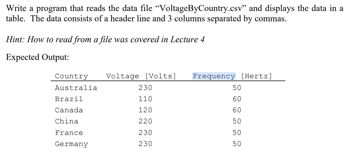 Solved Write A Program That Reads The Data File 5944