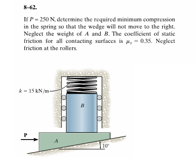 Solved 8-62. If P = 250 N, determine the required minimum | Chegg.com