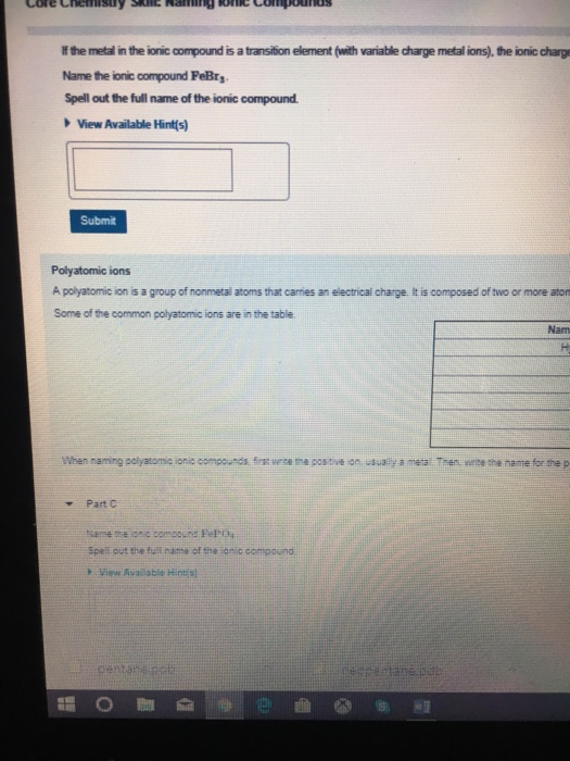 Solved If the metal in the ionic compound is a transition | Chegg.com