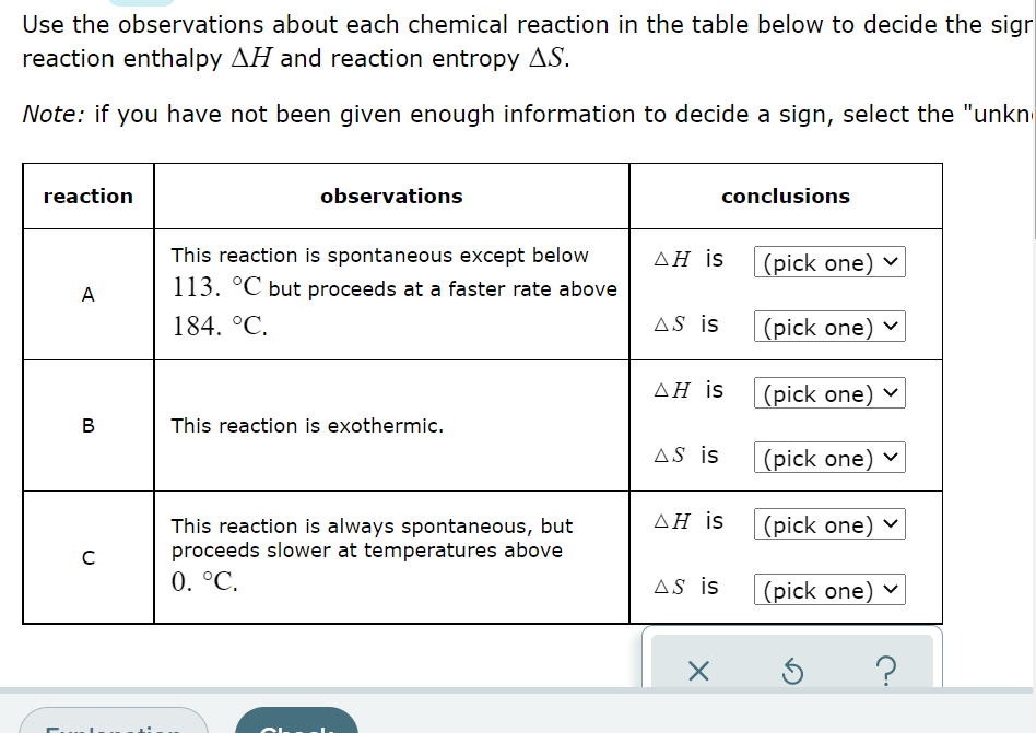 Solved Use the observations about each chemical reaction in | Chegg.com
