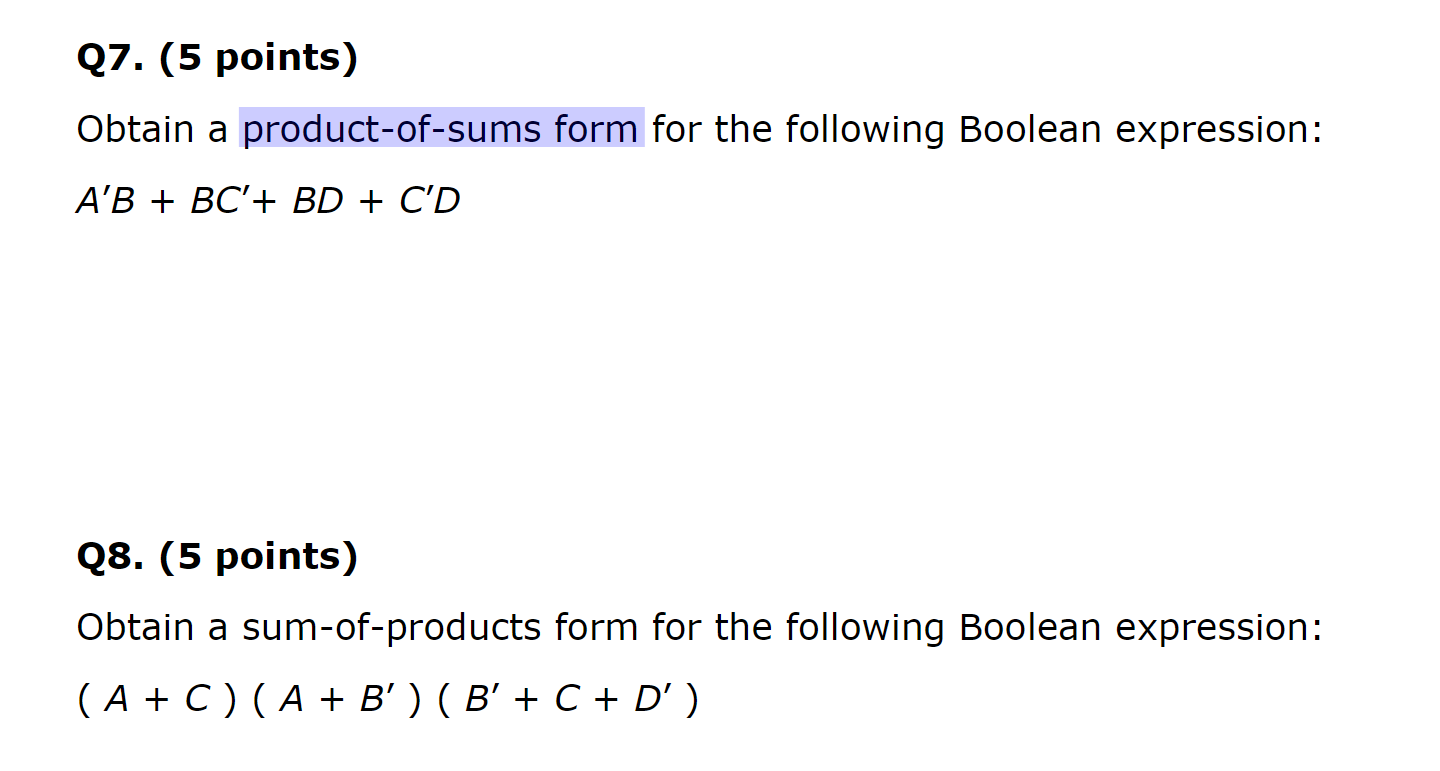 Solved Obtain a product-of-sums form for the following | Chegg.com