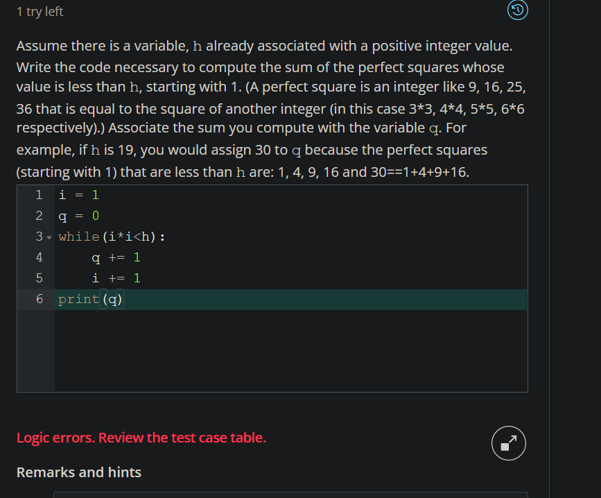Solved 1 Try Left 3 Assume There Is A Variable H Already